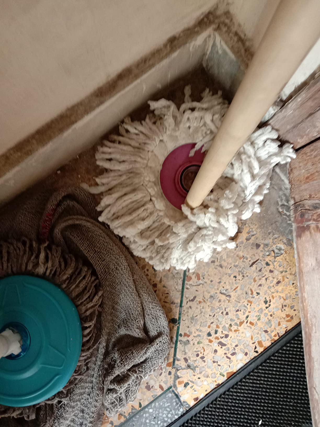 Stainless Steel Magic Spin Mop Floor Cleaner Stick Rod 360 Degree ...