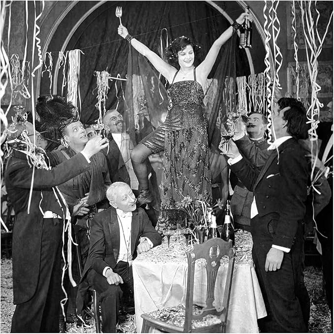 Holy Mackerel Party girl, a vintage themed black and white photographic ...