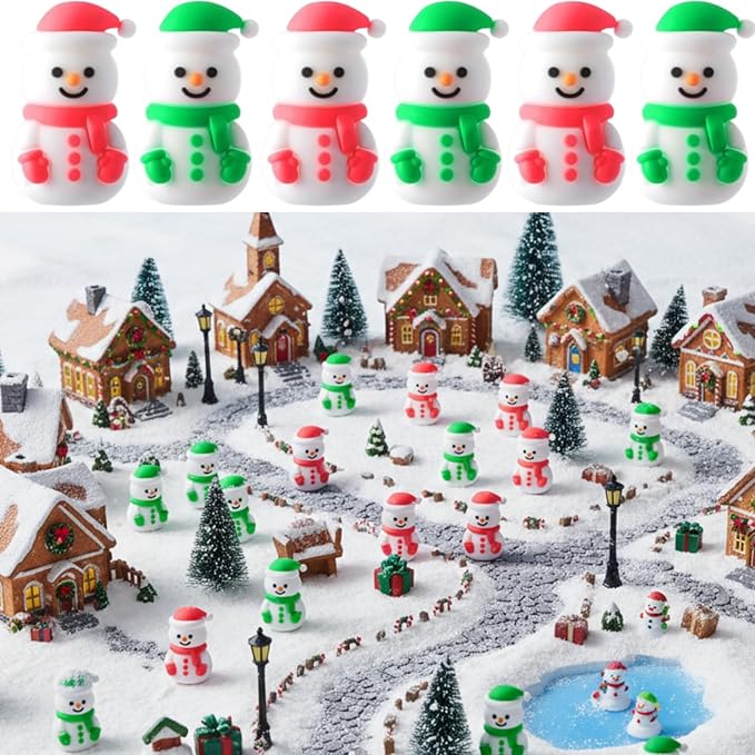 Amazon.com: Chunful 30 Pcs Winter Mini Snowman Figurines Winter Tiny ...