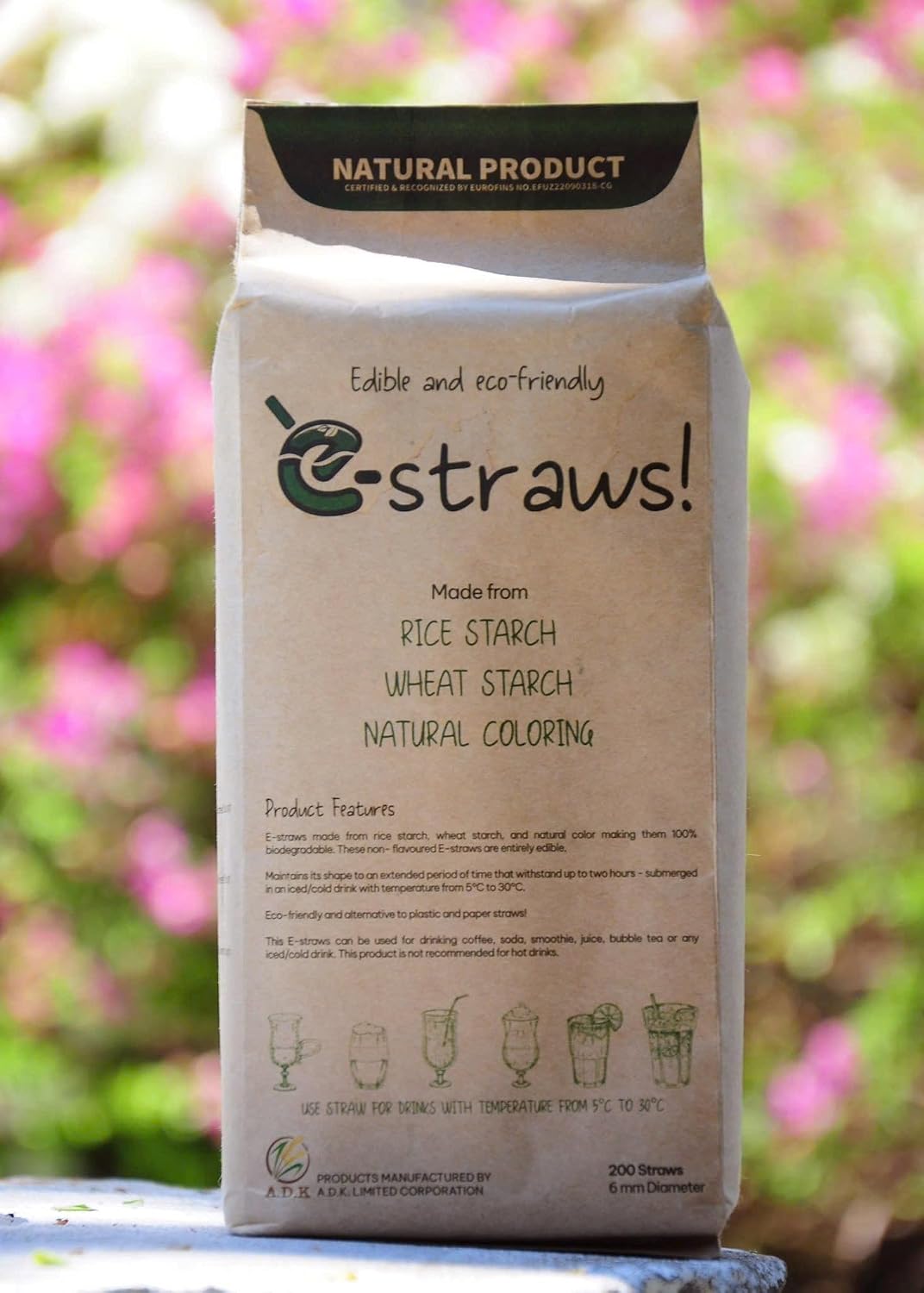 Amazon.com: E-Straws Rice Straws - Made from Rice & Tapioca Starch ...