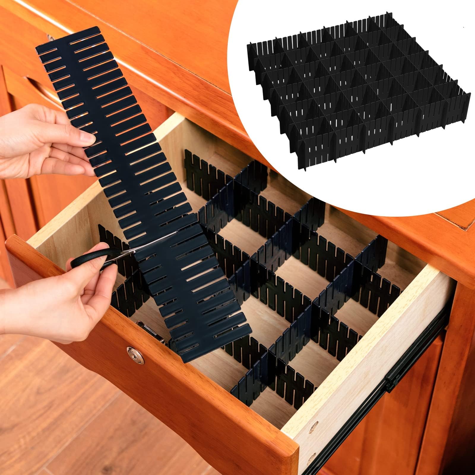 Amazon.com: Ptanok 45 Pack Drawer Dividers, Plastic Adjustable Drawer ...