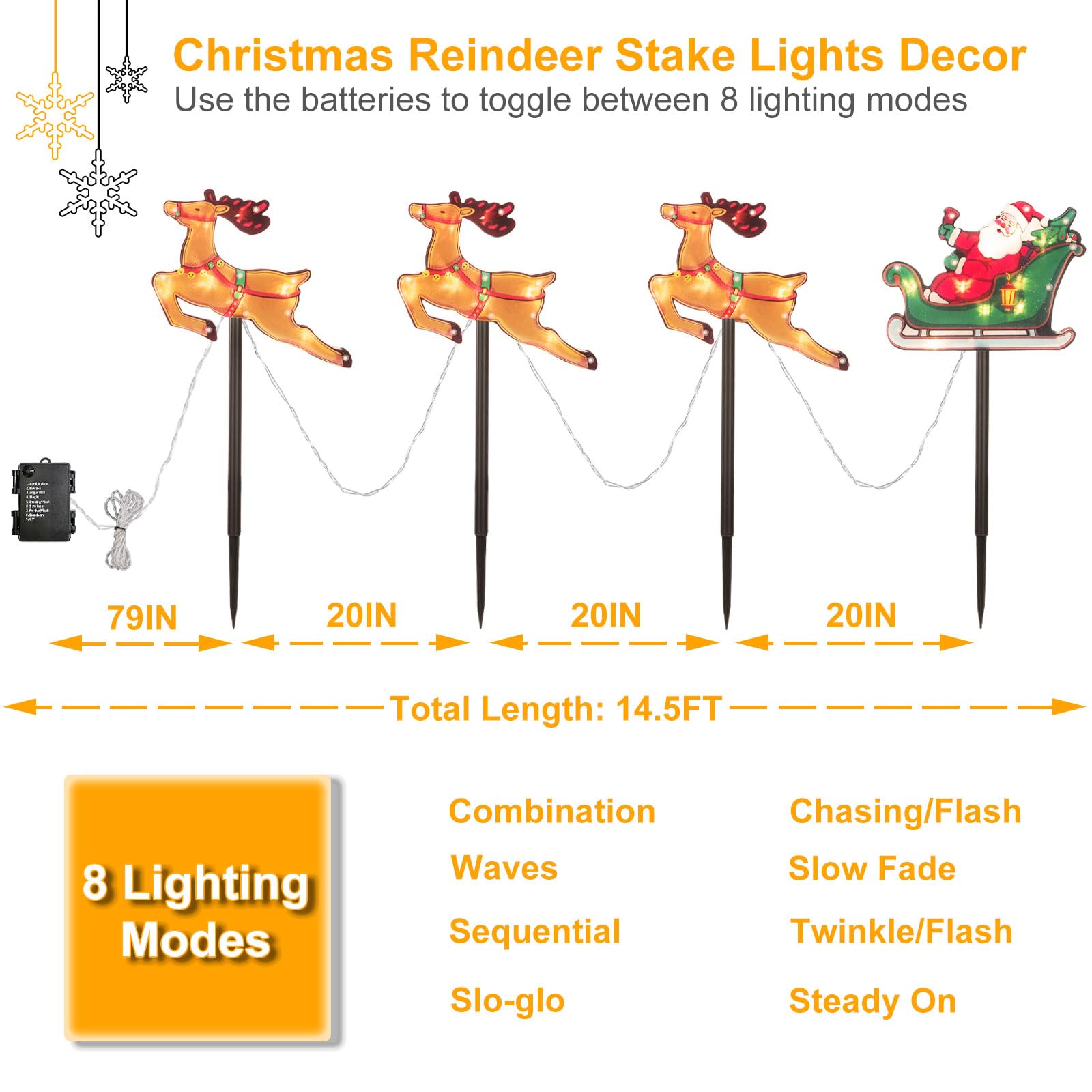 Snapklik.com : 4-Piece Reindeer Set Christmas Pathway Lights