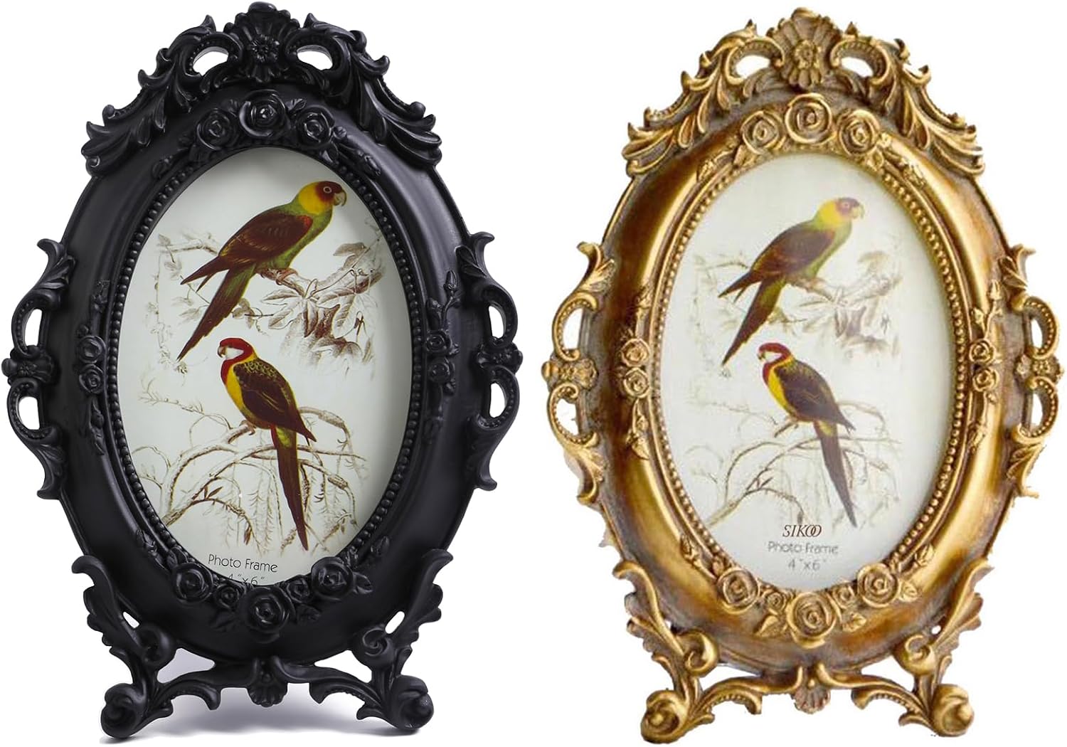 Amazon.com - SIKOO Vintage 4x6 Gold Picture Frame & 4x6 Black Picture ...