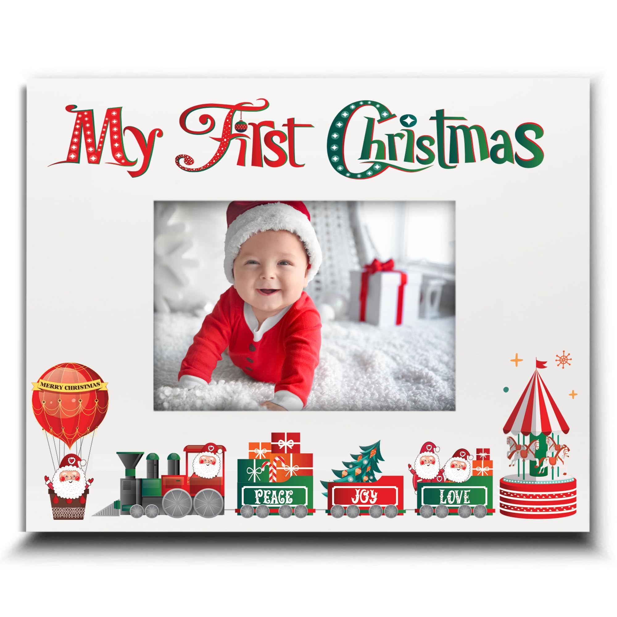 Amazon.com - BELLA BUSTA-My First Christmas Picture Frame-Babys 1st ...