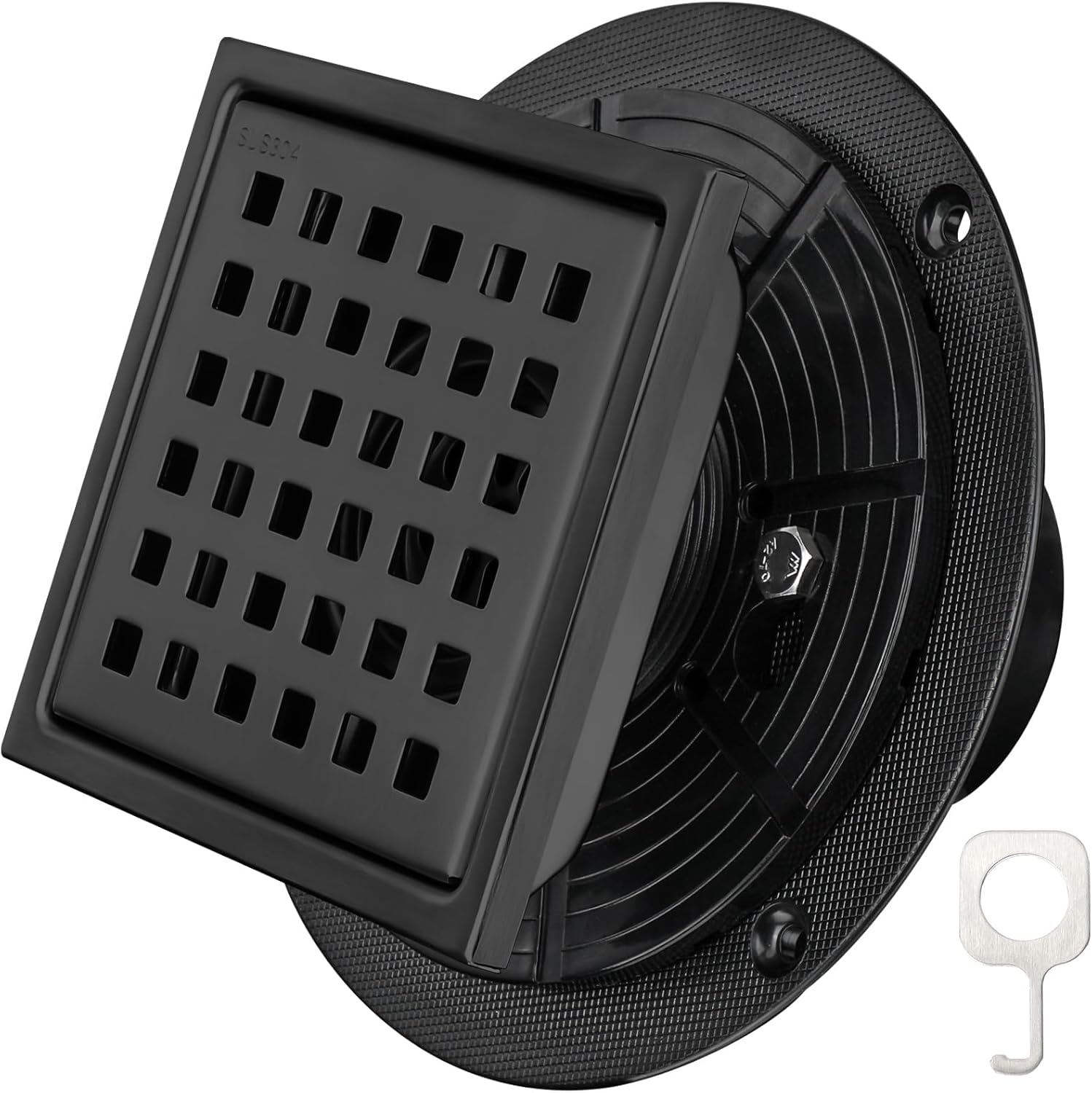 TICONN 4.33'' Square Floor Shower Drain, Lattice Square Perforated ...