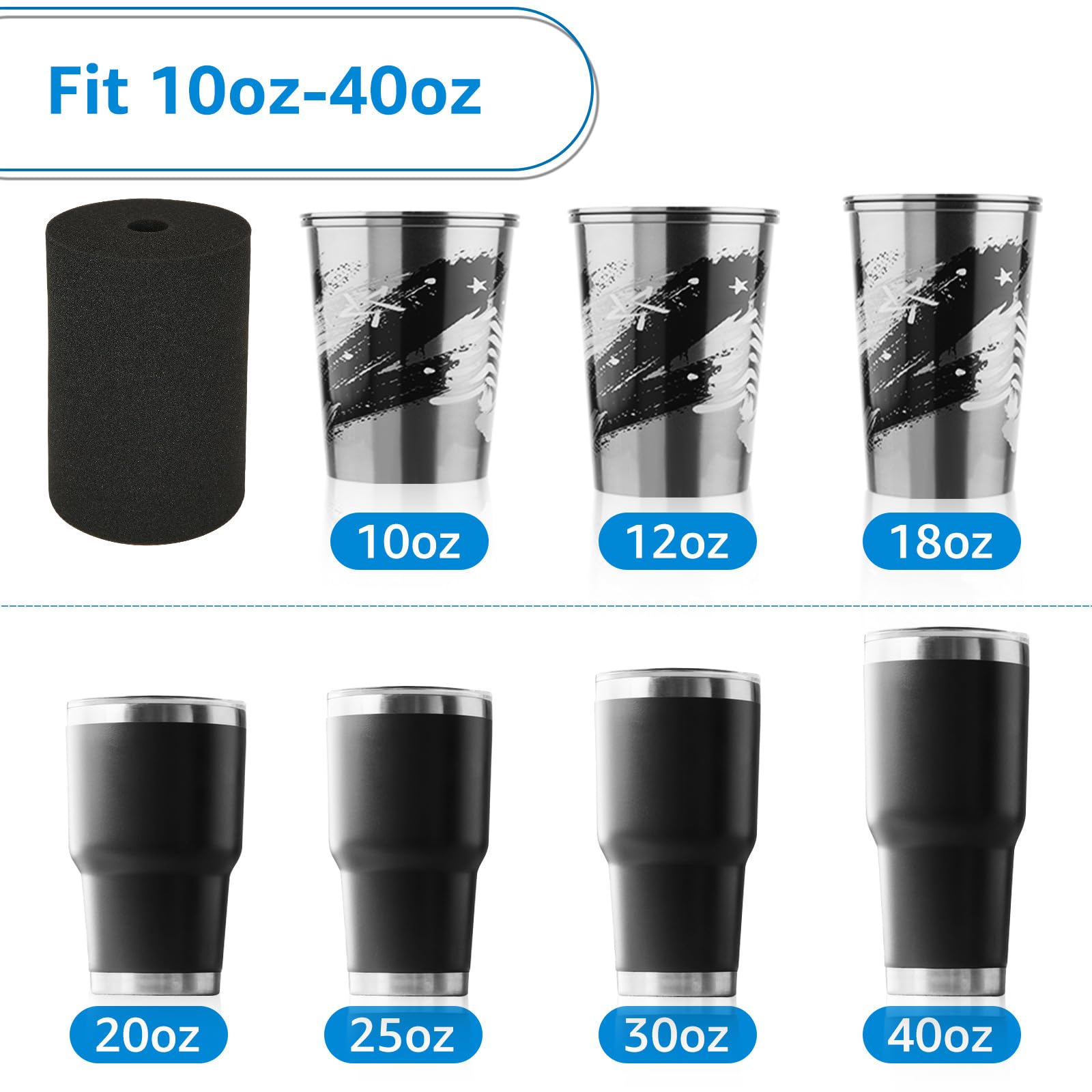 Snapklik.com : Cup Turner Foam, 12PCS Cup Turner Foam Inserts Fit 10oz ...