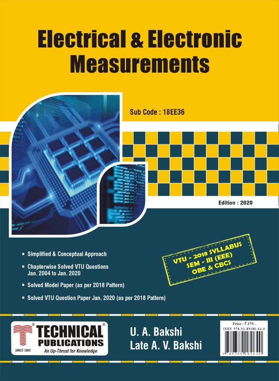 Buy Electrical and Electronic Measurements for BE VTU Course 18 OBE ...