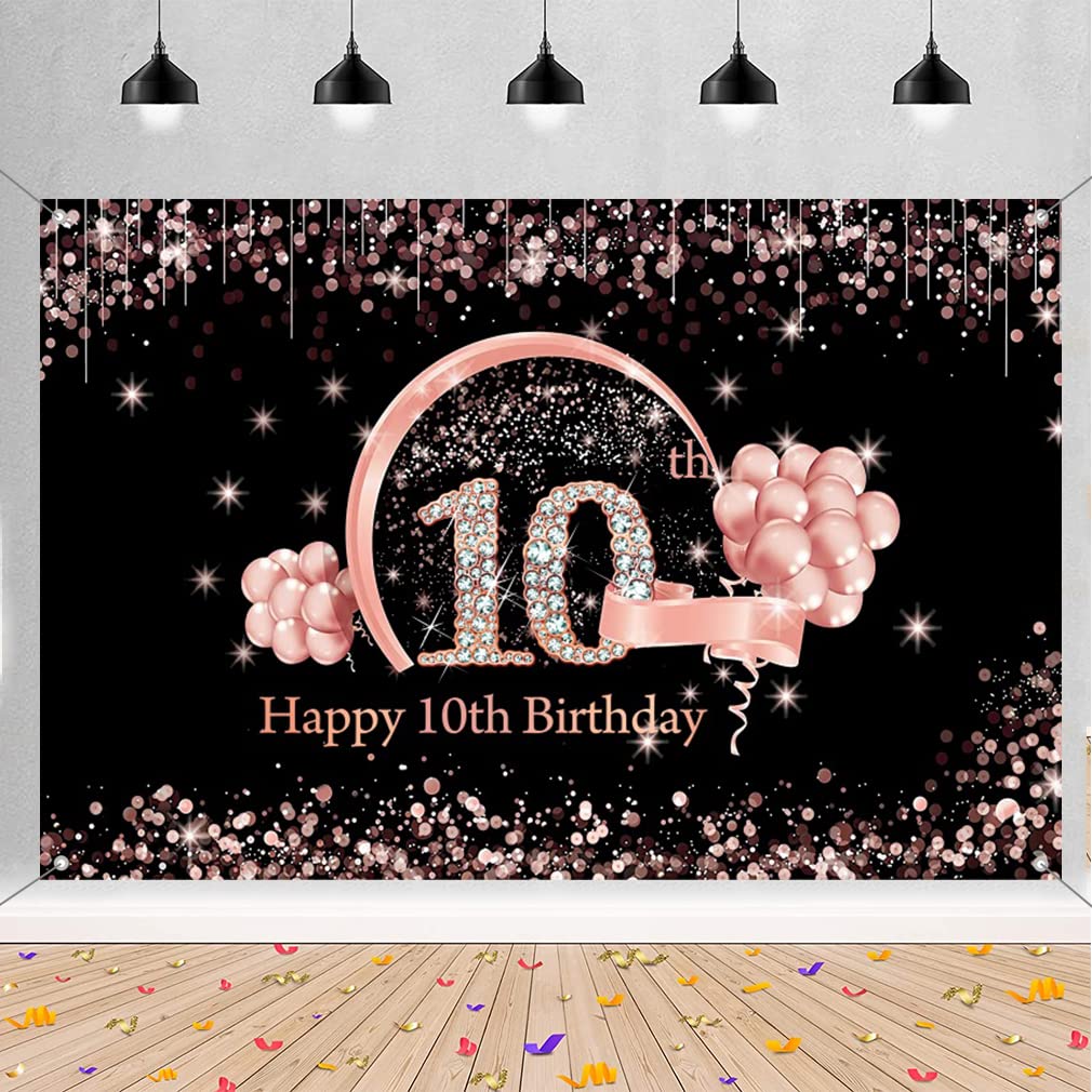 Glitter Backdrop Black And Rose Gold Backdrop 10x8ft Glitter ...