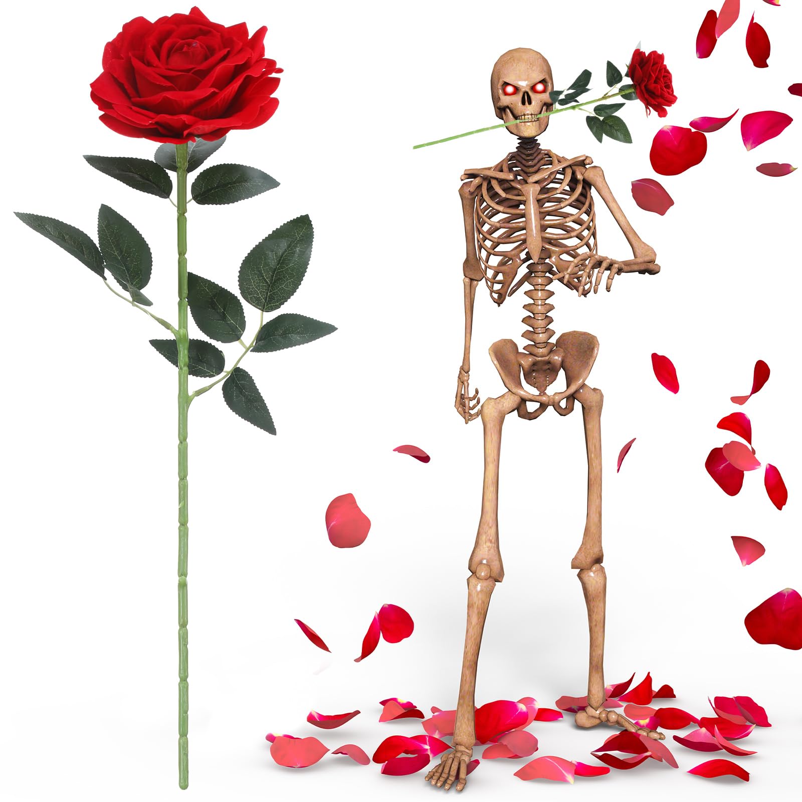Amazon.com: VioraWhite 12 ft Skeleton Valentine's Day Large Artificial ...