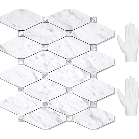 STICKGOO Arabesque Tile Peel and Stick Backsplash, 12”X12” Backsplash ...