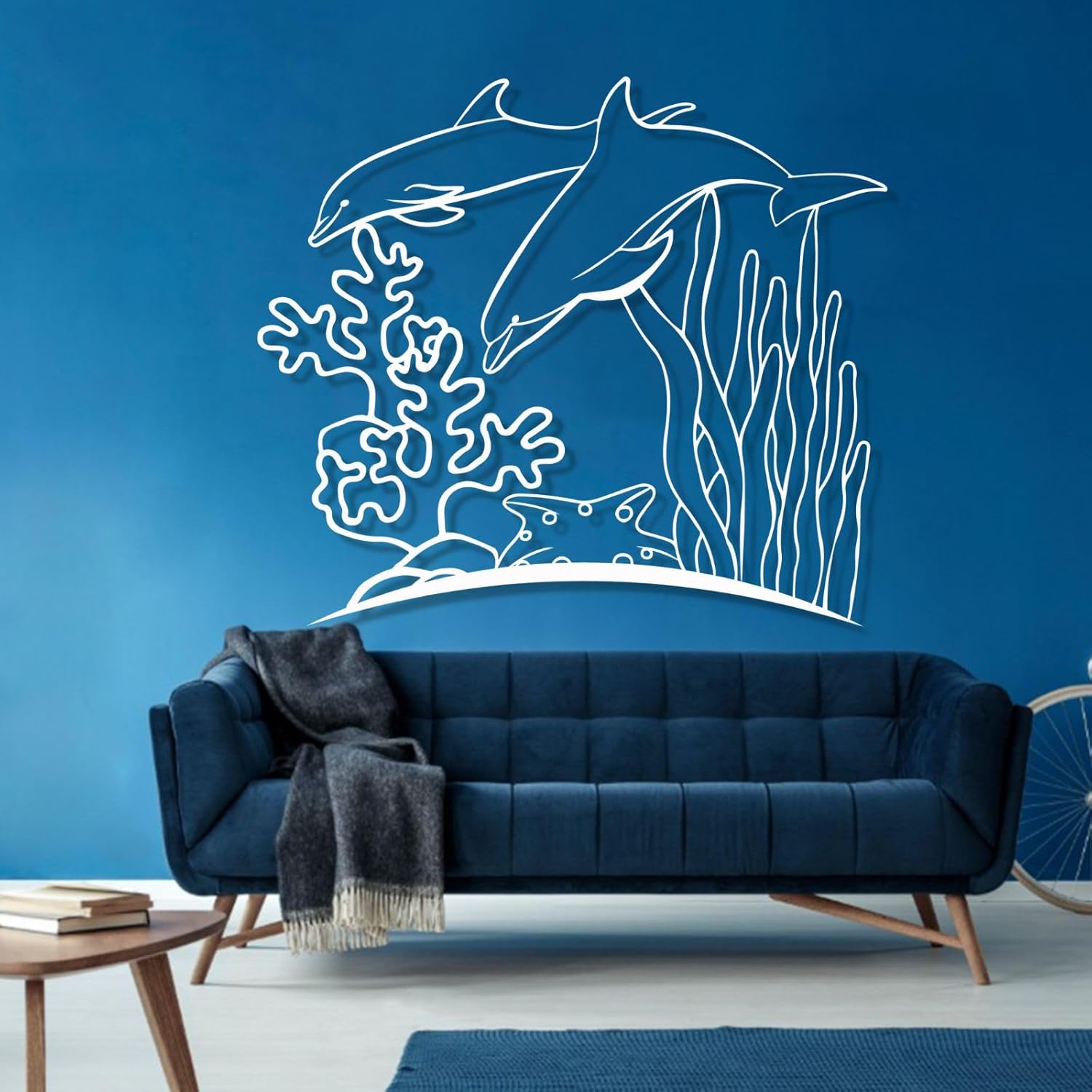 Amazon.com: Dolphin Metal Wall Art, Metal Dolphin Coral Seaweed Wall ...