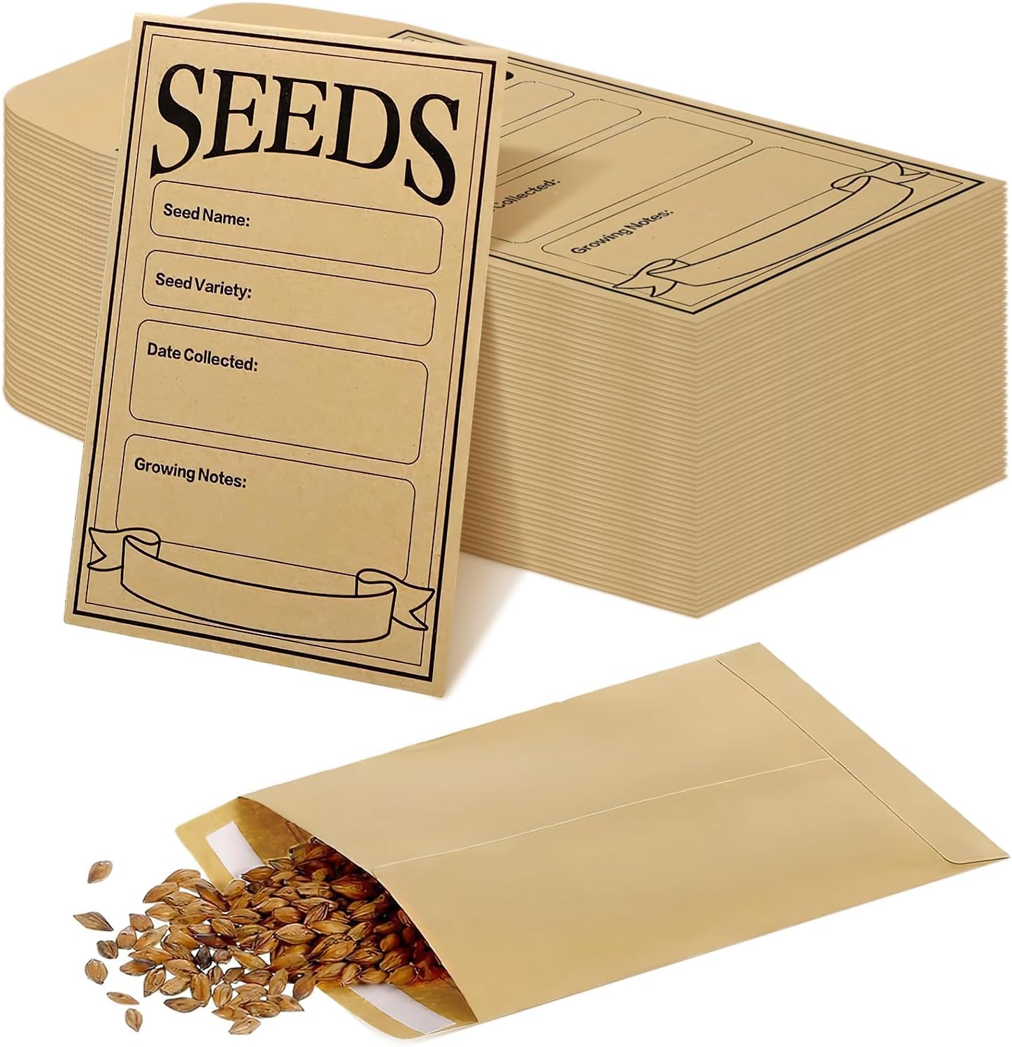 Seed Envelopes, 50 Pcs Small Paper Envelopes for Seeds, Resealable Self ...