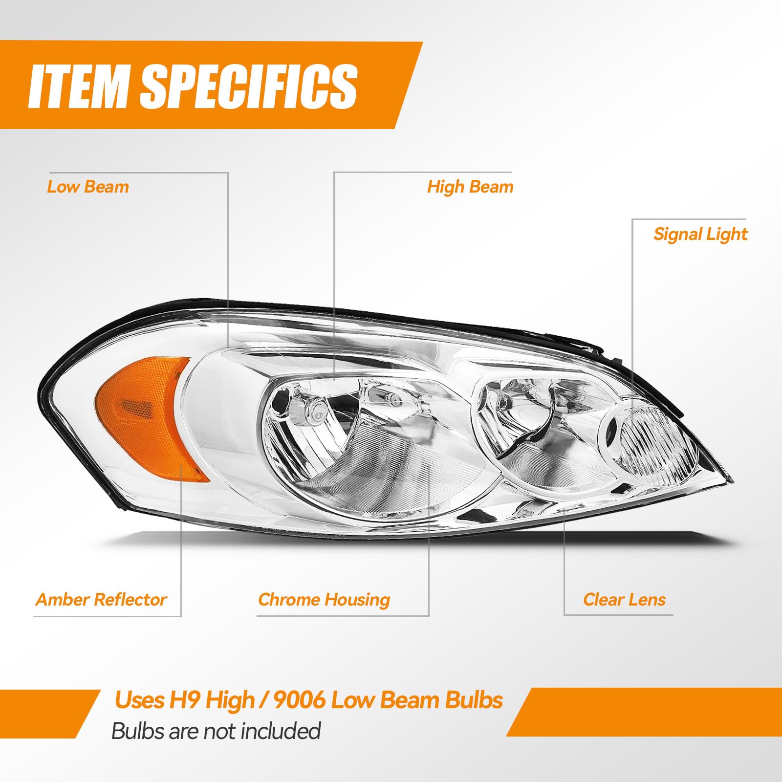 Snapklik.com : Headlights For 2006-2013 Chevy Impala, LED Headlight ...