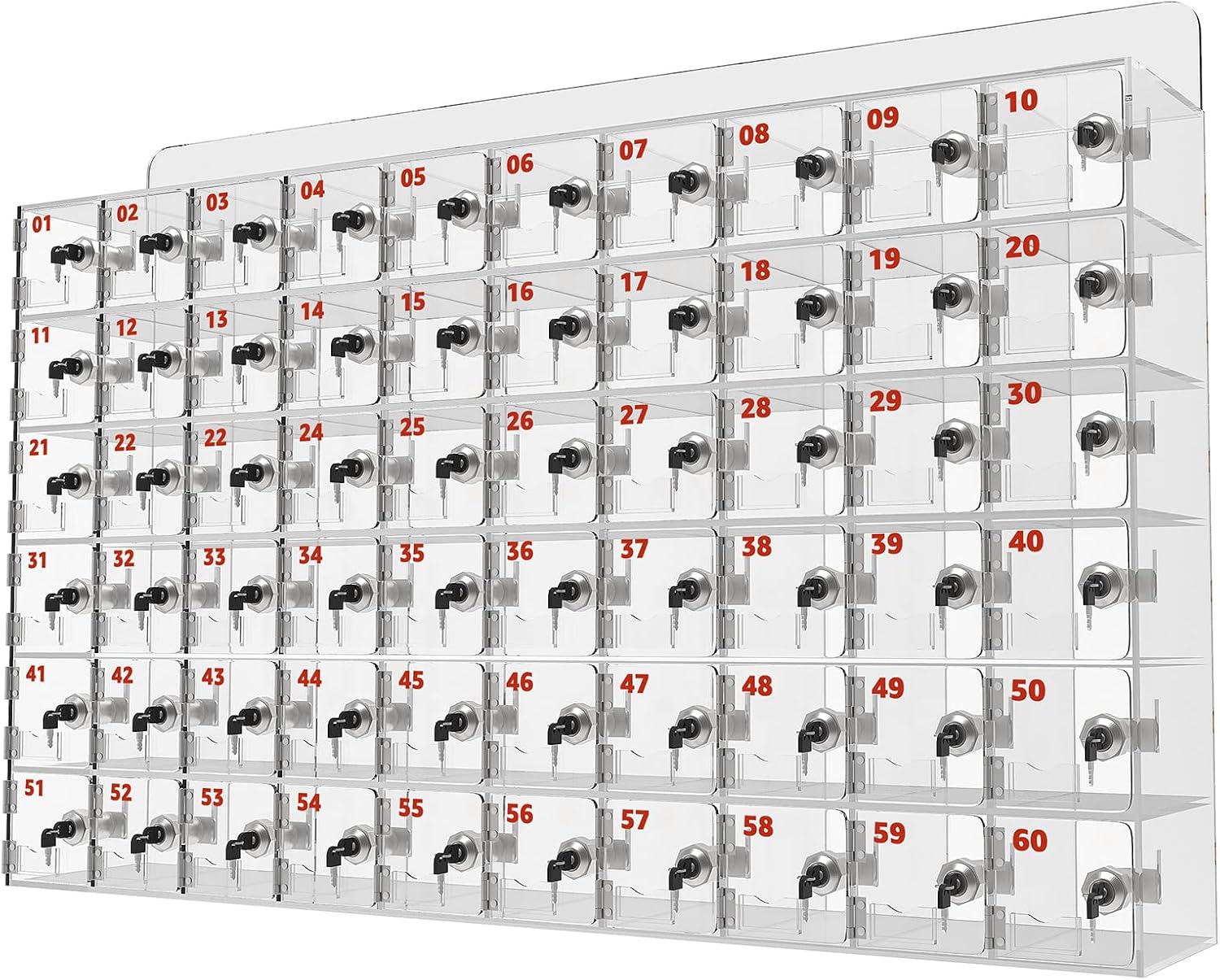 Amazon.com: YOEXTO Cell Locker 60-Slot Acrylic Clear Storage Box with ...