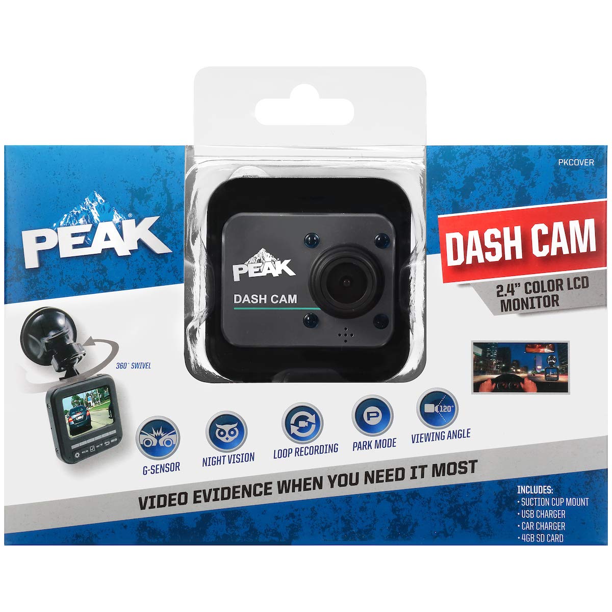 Amazon.com: PEAK LED Dash Cam, 2.4" Color LCD Monitor : Electronics