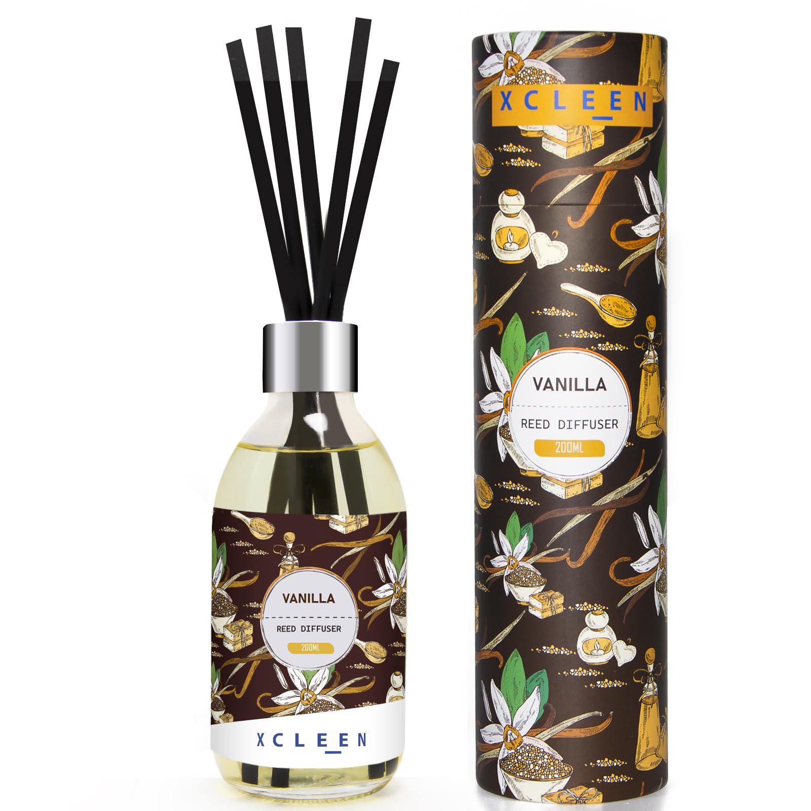 Amazon.com: Xcleen Reed Diffusers for Home, 6.7Oz Vanilla Scented ...