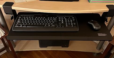 Amazon.com: HUANUO Keyboard Tray Under Desk, Ergonomic Corner Keyboard ...