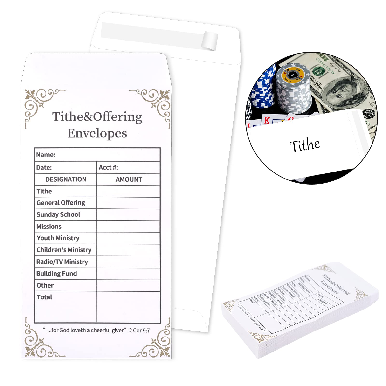 Offering Envelopes Printable Template Design 500 Pack Church Offering