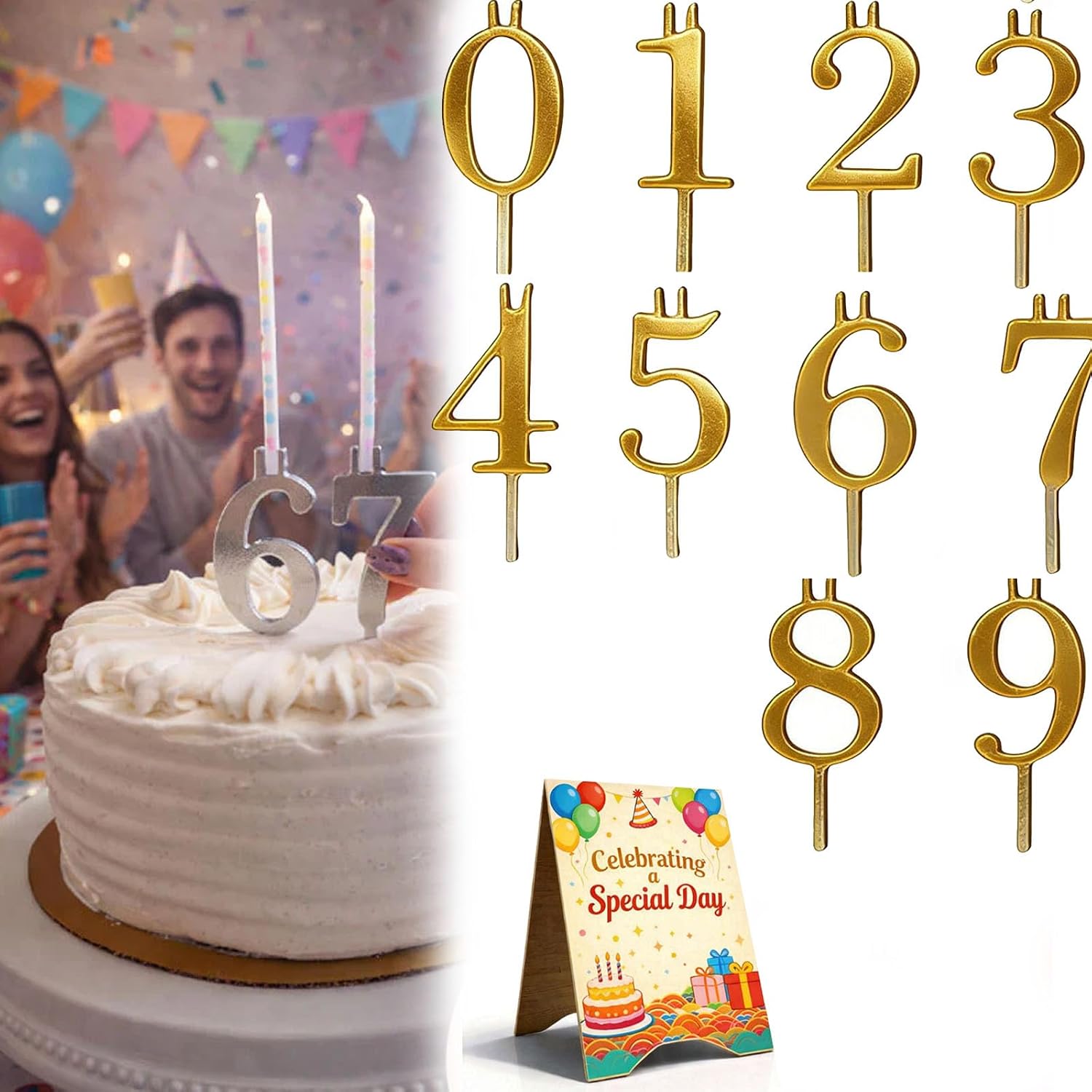 Amazon.com: Reusable Number Candles, 0-9 Digital Birthday Cake Candle ...