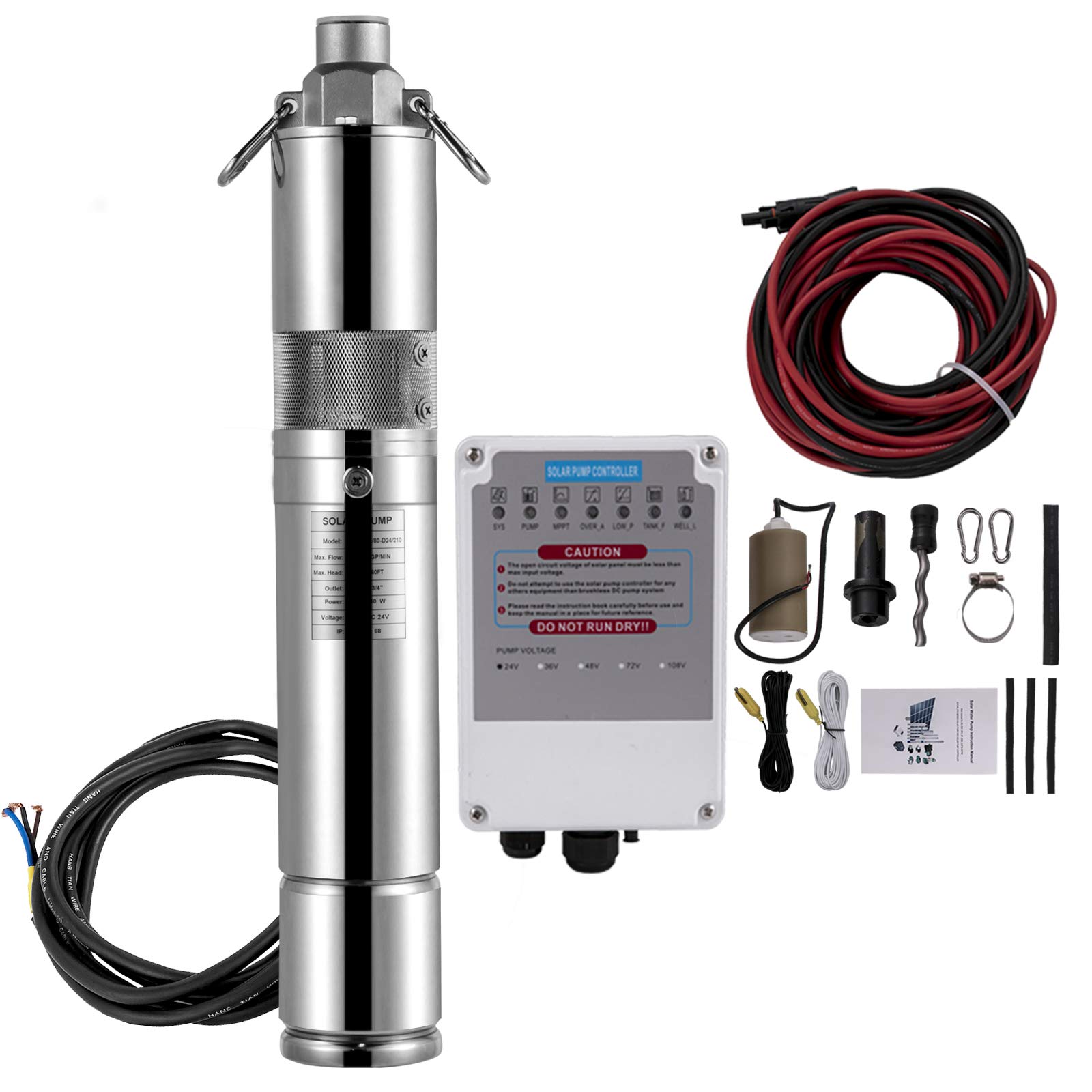 Buy VEVOR Solar Deep Well Pump DC 48V, Submersible Well Pump Kit 540W ...