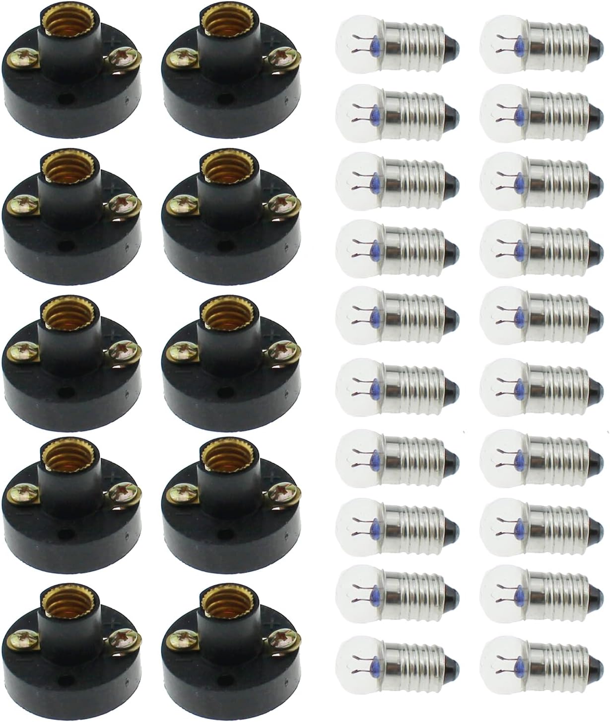 MTQY 30PCS Mini Bulb Plastic Bulb Holder 20PCS E10 2.5V 0.3A Mini Bulb ...