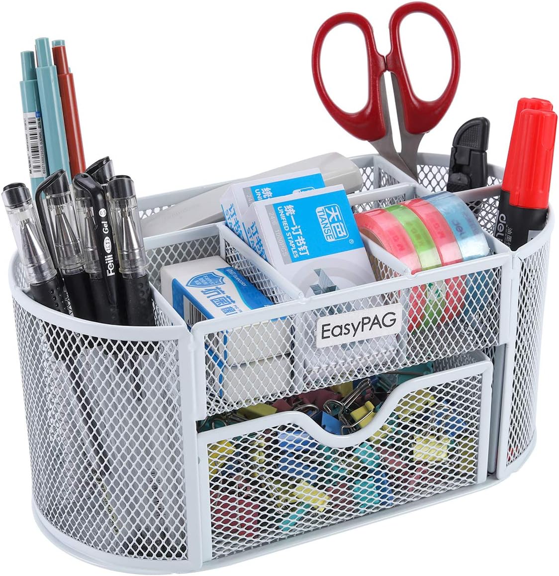 Amazon.com : TRU RED TR57547-CC 3 Compartment Stackable Wire Mesh Desk ...