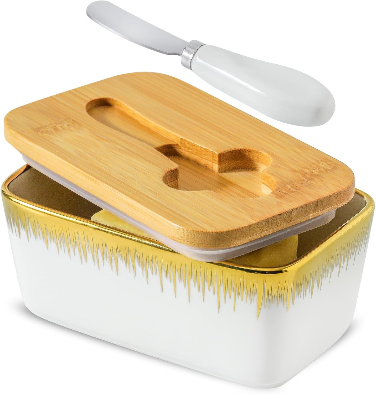 Amazon.com | Large Butter Dish, Ceramic Butter Dish with Lid and Knife ...