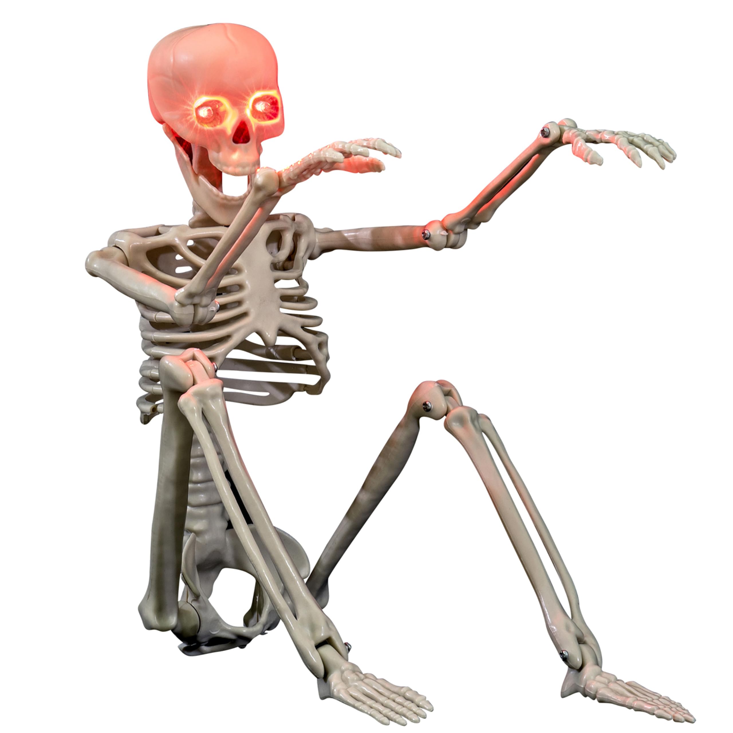 Amazon.com: 24 Inches Halloween Skeleton, LED Light Up Glowing Eyes ...
