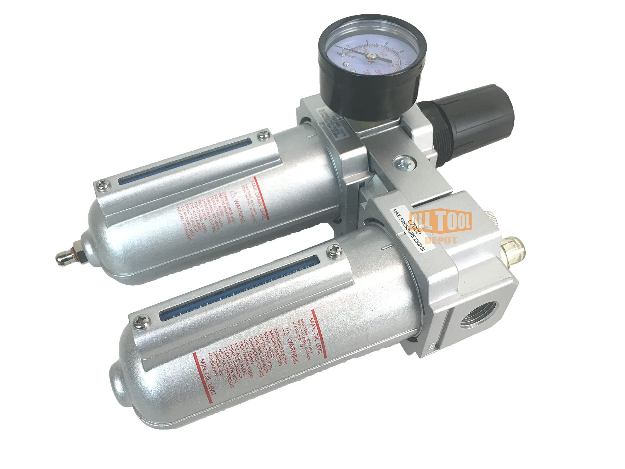 Air Compressor Water Separator Air Pressure Regulator Gauge Spray Tool ...