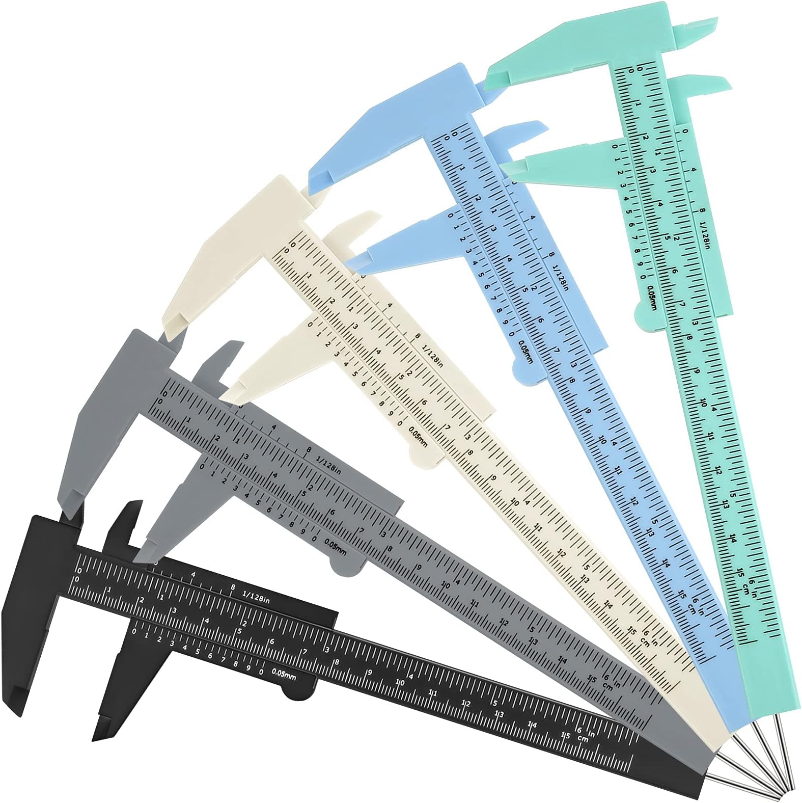 uxcell Vernier Caliper 150mm Mini Double Scale Plastic Metal Ruler ...