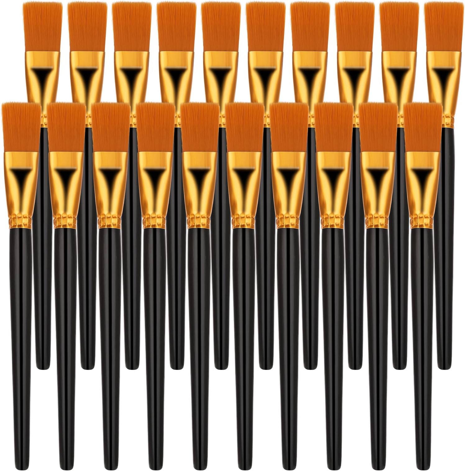 Amazon.com: 10-Piece Flat Brush Set, 1 Inch Wide Nylon Flat Brushes Watercolor Brushes Oil ...