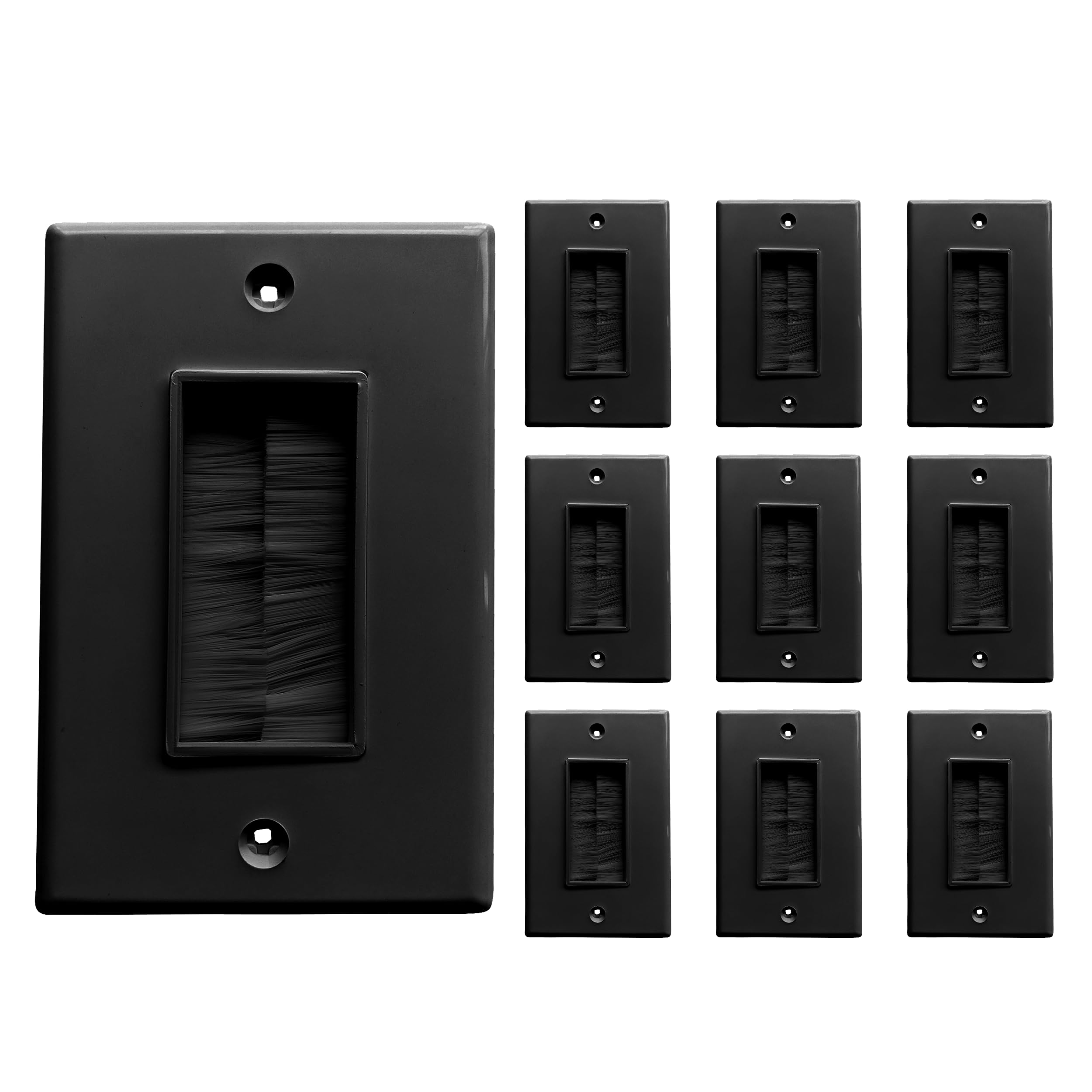 Snapklik.com : BestMounts - 10 Pack Brush Wall Plates Cable Pass ...