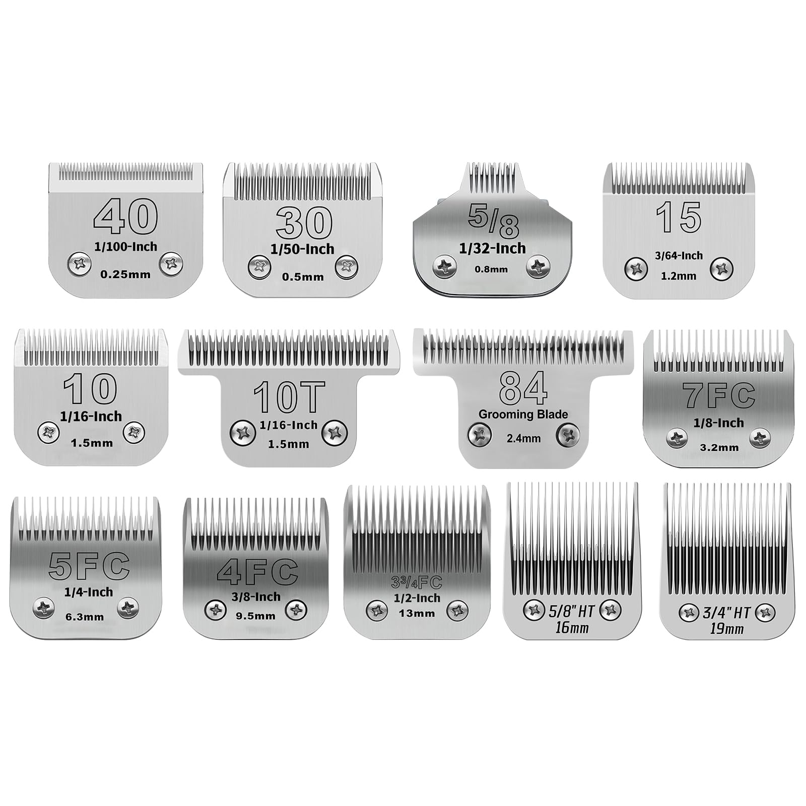 Amazon.com: DODAER 13pcs Pet Dog Grooming Clipper Stainless Steel Blade ...