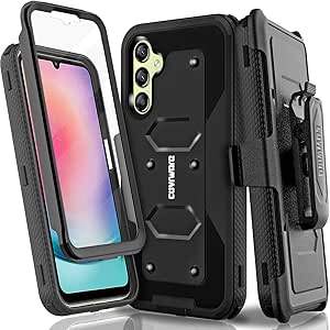 Amazon.com: COVRWARE Aegis Series Case for Samsung Galaxy A24, Full-Body Rugged Swivel Belt-Clip ...