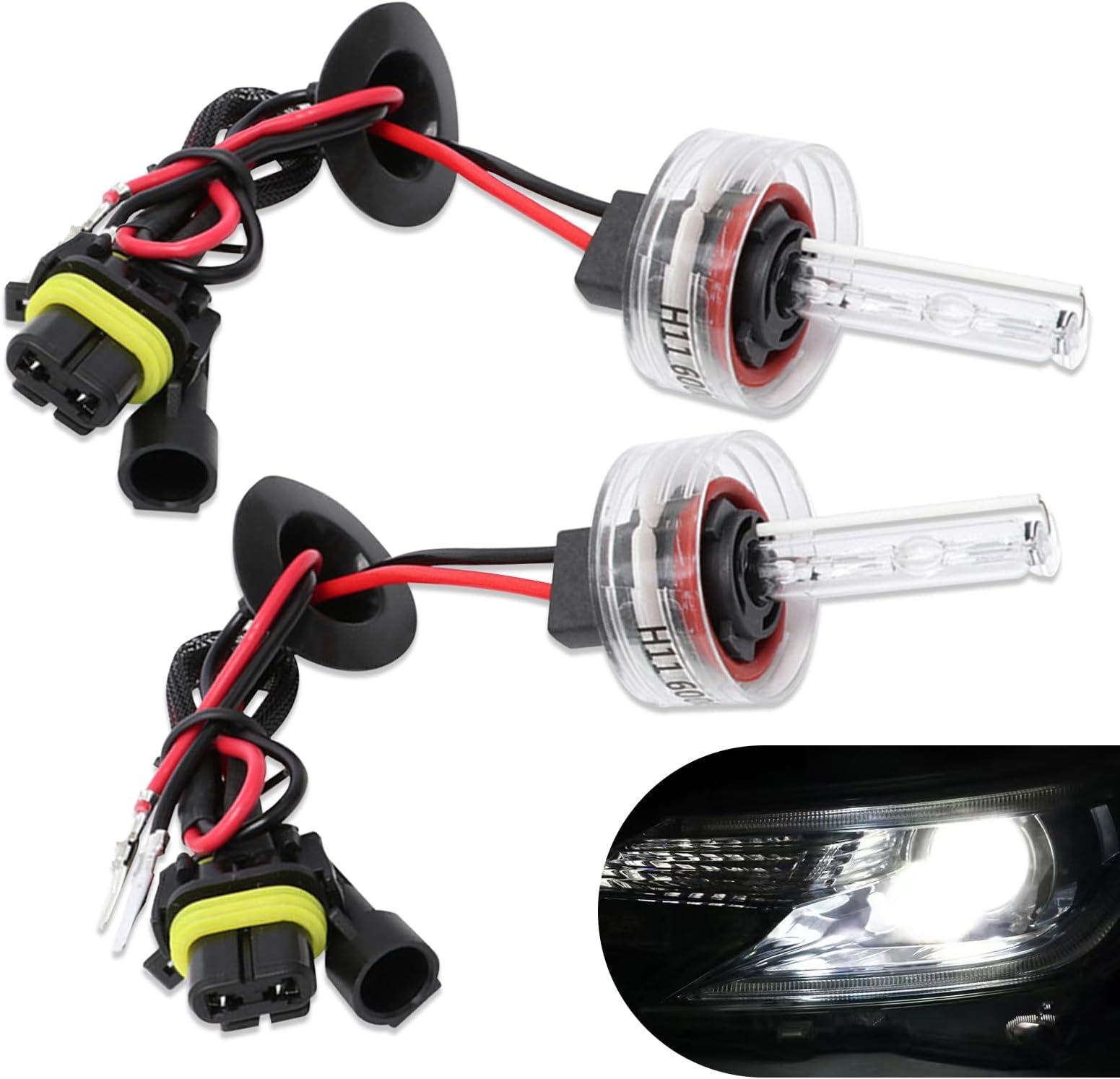 Amazon.com: Yumfugu 2 PCS H11 HID Xenon Bulbs, 6000K White Xenon Bulb ...