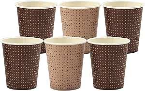 Amazon｜サンナップ 紙コップ ブラウン ベージュ 205ml 100個入×2セット 口径 7.3×高さ8cm ペーパーカップ ポイントパターン ドット 日本製 簡易 食器｜使い捨て ...