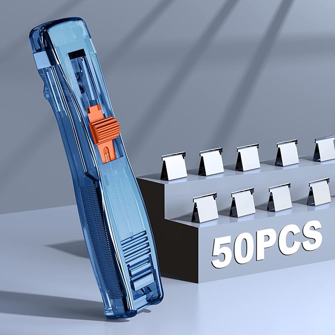 Proubejy Mini Stapler Set, 2021 New Push Stapler with 50 Pcs Reusable ...