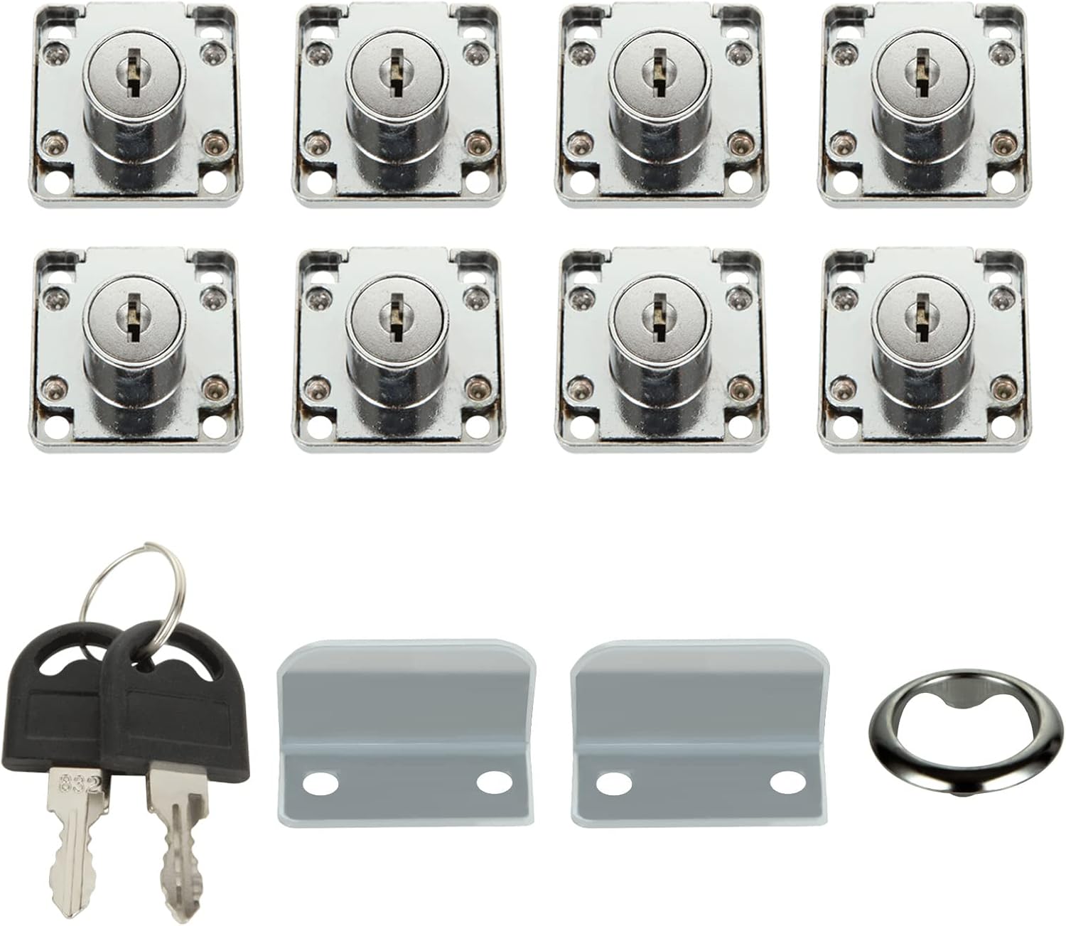 YOUNTHYE 8PCS Furniture Lock Cylinder, Zinc Alloy Cupboard Locks with ...