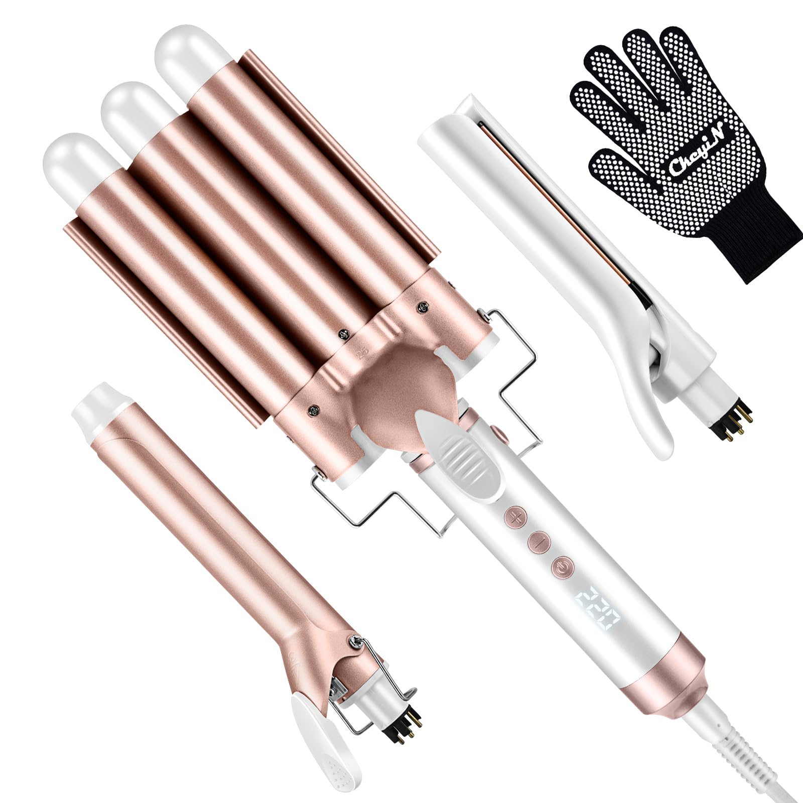 Amazon.com: CkeyiN 3-in-1 Interchangeable Curling Wand Set: Ceramic ...