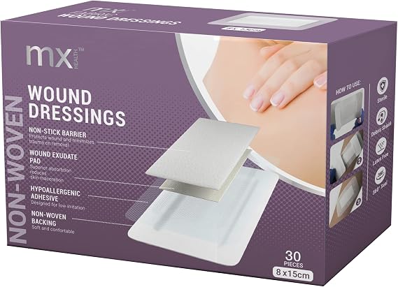 MX Health Fabric Wound Dressing - Various Sizes - Individually Wrapped ...