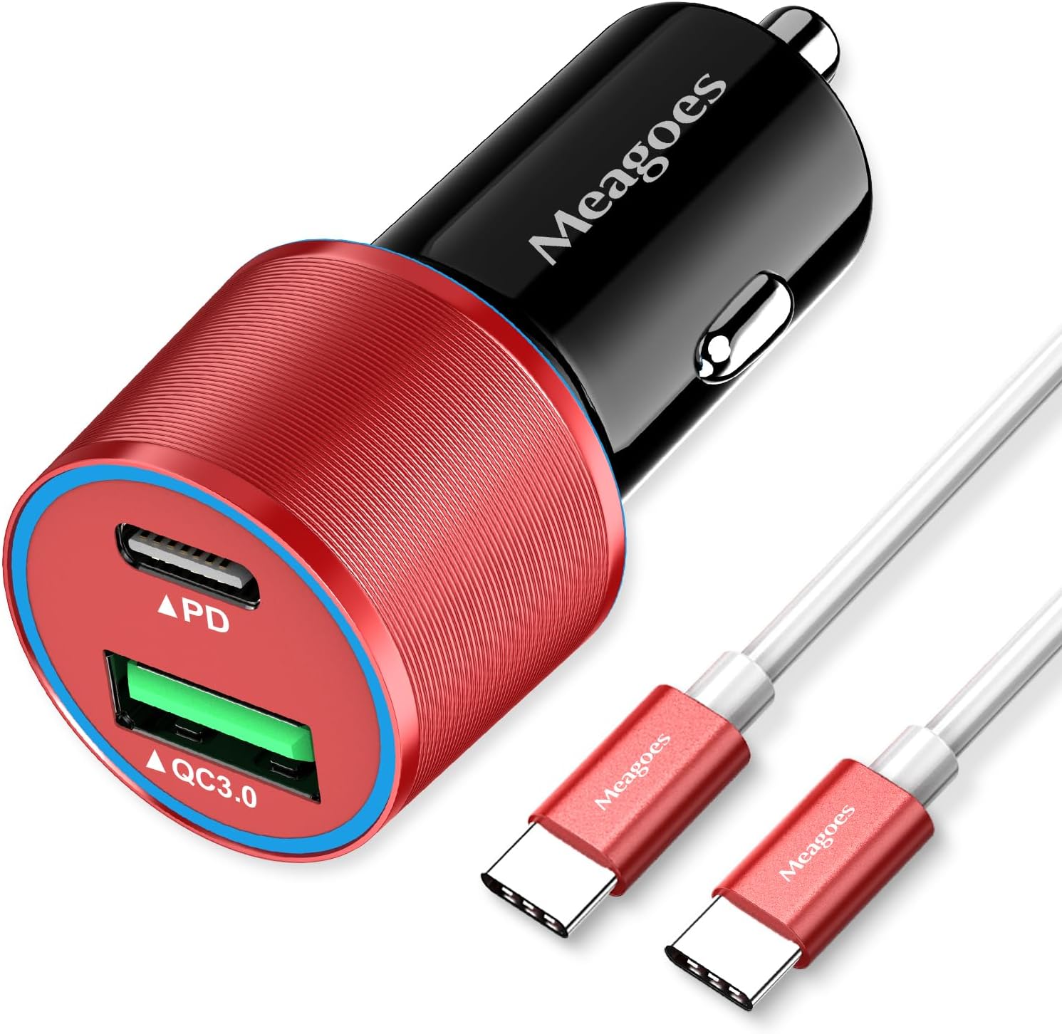 Amazon.com: 67.5W Red Car Charger USB C Super Fast Charging, 45W USBC ...