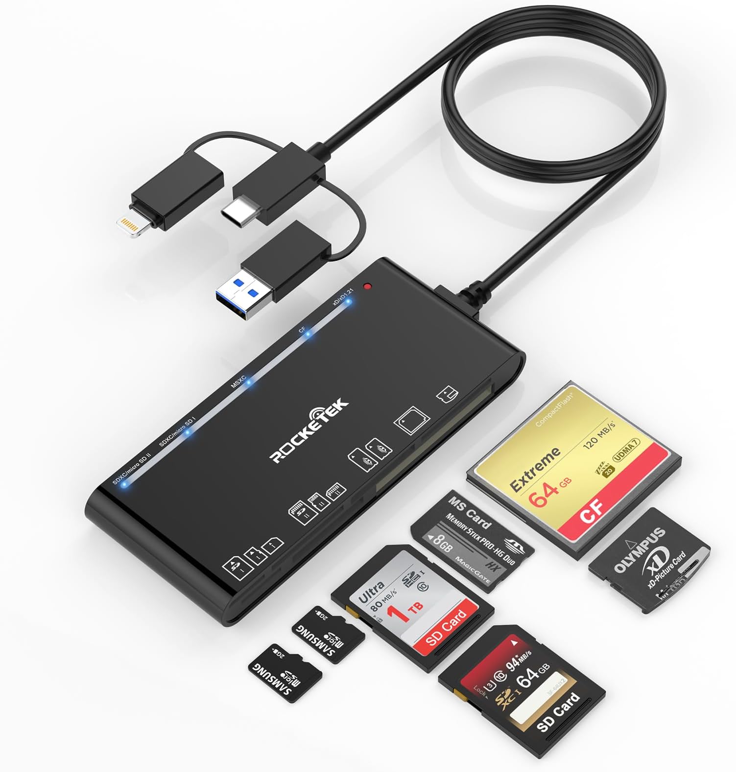 Amazon.co.jp: 【MFi認証品】5 in 1のメモリーカードを読み取り/USB OTGアダプタ/SDカードを読み取り/Phone ...