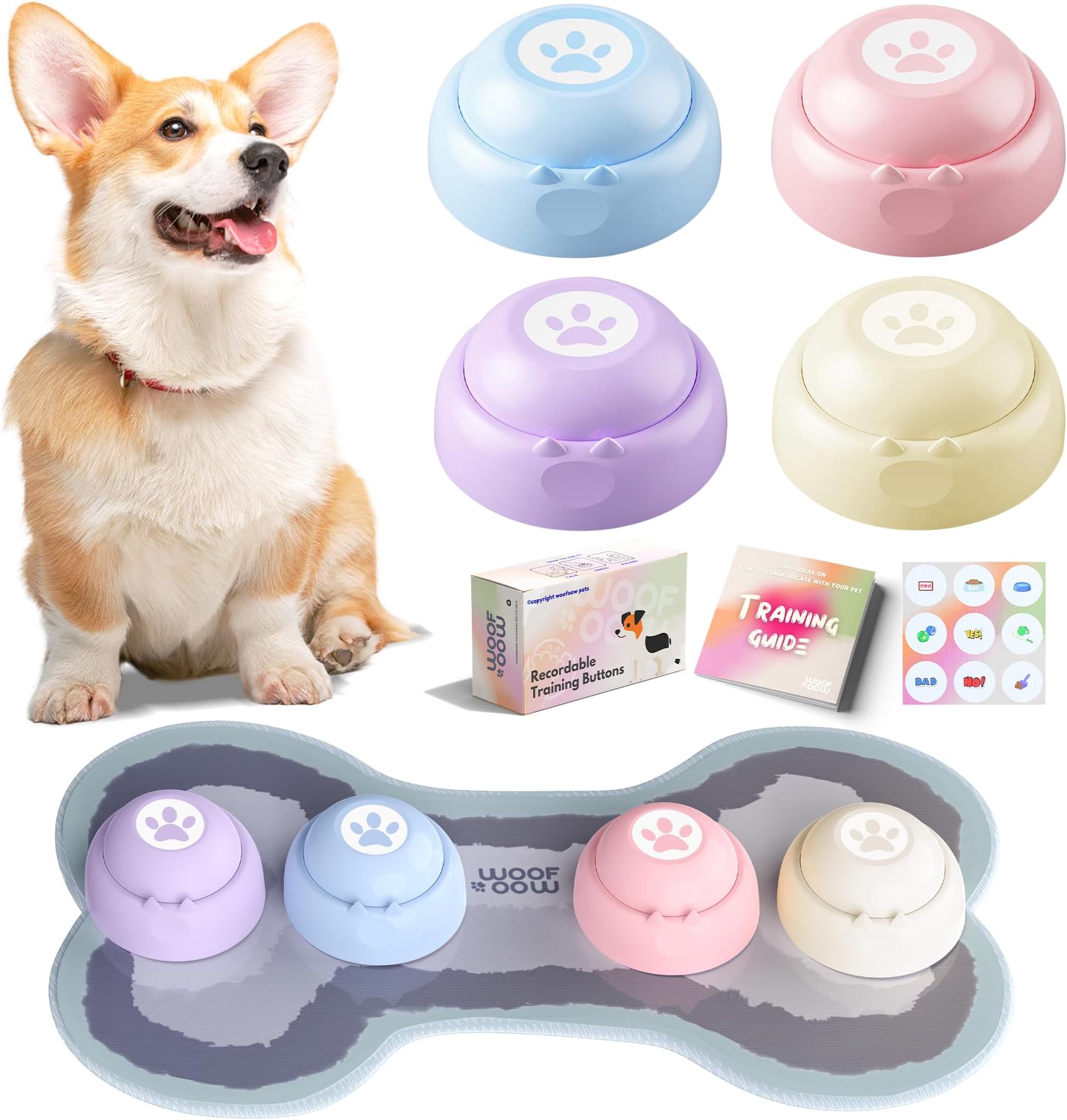 Amazon.com : Dog Buttons for Communication – Talking Pet Button Set ...