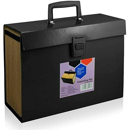 ASAB 19 Pocket Expanding File Folder Holder - A4 Closable Document ...