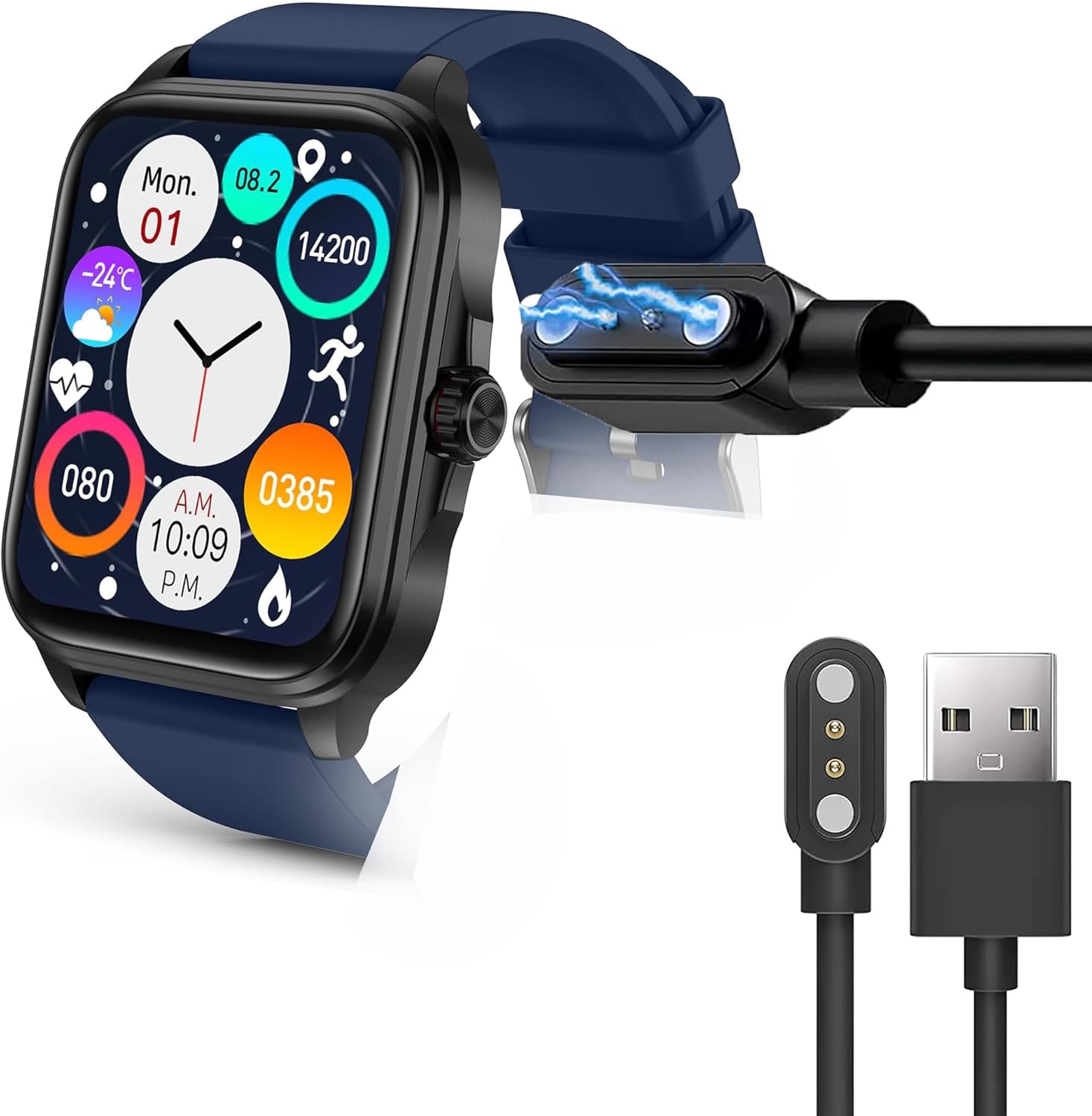 Amazon.com: Compatible for EGQINR Smart Watches Charger, Magnetic USB ...