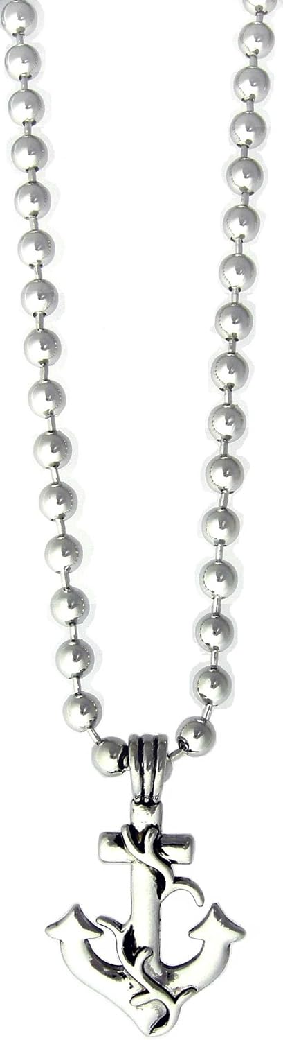 Amazon.com: Solid Rock Jewelry Necklace-Jumbo Anchor Cross Chain ...
