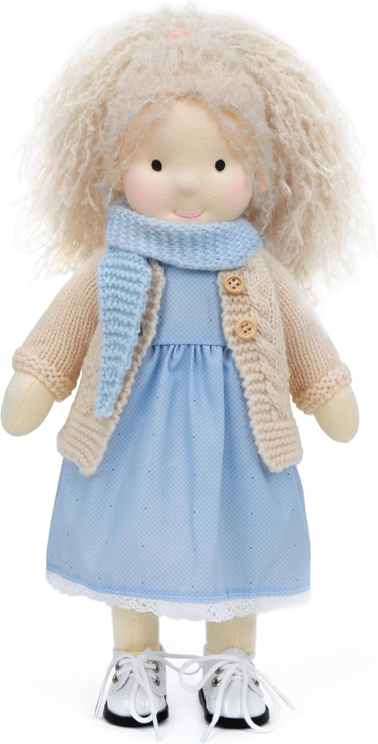 Amazon.com: BlissfulPixie Handmade Waldorf Doll- Florke 12", Soft Girl ...