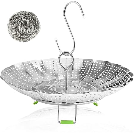 Amazon.com: Stainless Steel Expandable Steamer Basket - Collapsible ...