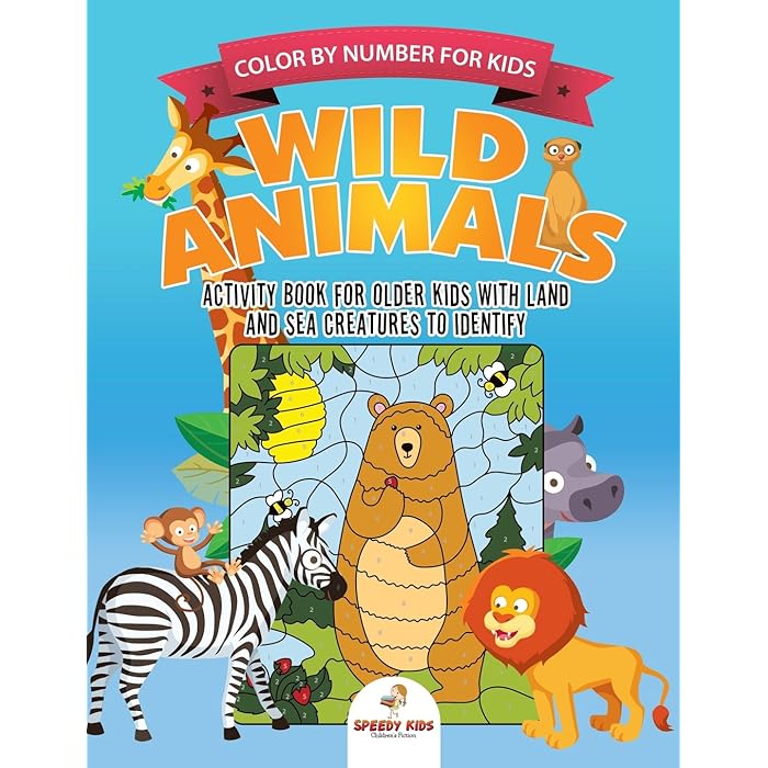 Buy Color by Number for Kids. Wild Animals Activity Book for Older Kids ...