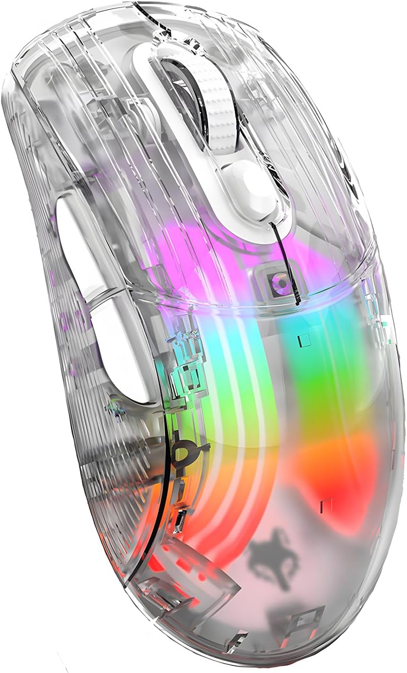 Amazon.com: Wireless Transparent Mouse - Wired/Bluetooth 5.0/2.4GHz ...